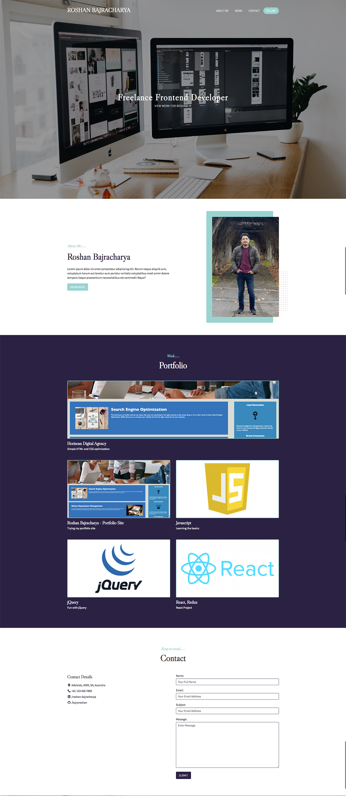 Roshan Bajracharya Portfolio Site | bajraroshan.github.io